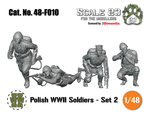 Scale23 48-F010 Polish WWII Soldiers Set 2 (3D-Printed)
