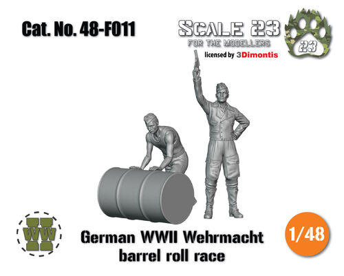 Scale23 48-F011 German WWII Wehrmacht Barrel Roll Race (3D-Printed)