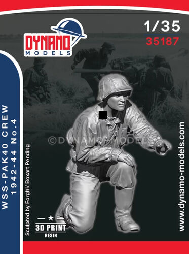 Dynamo-Models 35187 German Waffen SS PaK40 Crew (1942-1944) - Soldier No.4 (3D-Printed)