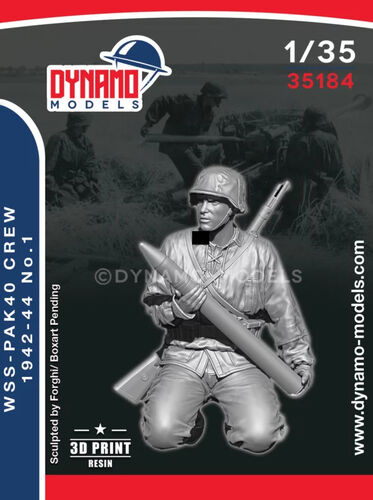 Dynamo-Models 35184 German Waffen SS PaK40 Crew (1942-1944) - Soldier No.1 (3D-Printed)
