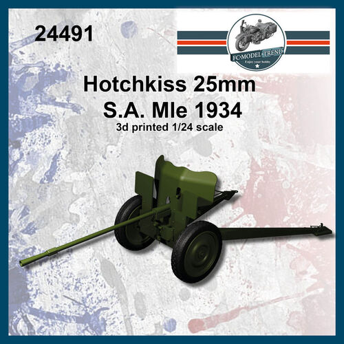 FC ModelTrend 24491 Hotchkiss 25 mm Anti Tank Gun SA.34 (3D-Printed)