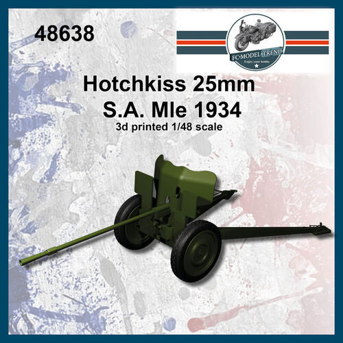 FC ModelTrend 48638 Hotchkiss 25 mm Anti-Tank Gun SA.34 (3D-Printed)
