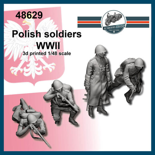 FC ModelTrend 48629 Polish WWII Soldiers with Helmets wz.31 (4 Figures / 3D-Printed)