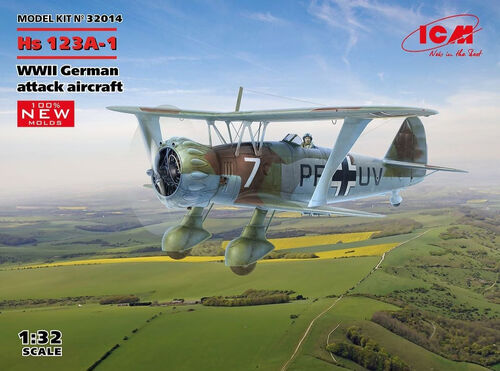 ICM 32014 Henschel Hs 123 A-1 - German WWII Attack Aircraft (100% new molds)