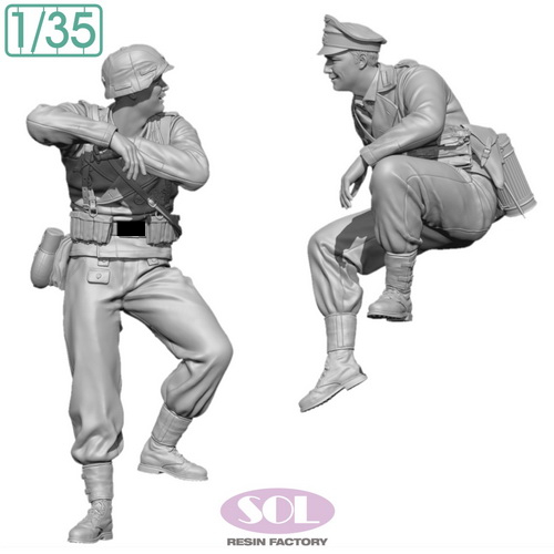 SOLMODEL MM863 German WWII Sd.Kfz.250/1 Crew (2 Figures)
