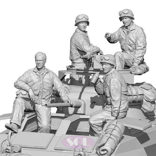 SOLMODEL MM733 US Army WWII M8 Crew Set (3D-Printed)