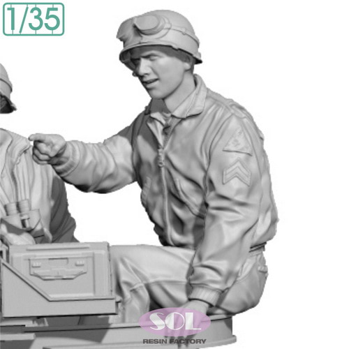 SOLMODEL MM730 US Army WWII M8 Crew 2 (3D-Printed)