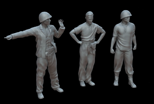 White Stork Miniatures F48017 US WWII Soldiers - Pacific War (3 Figures / 3D-Printed)