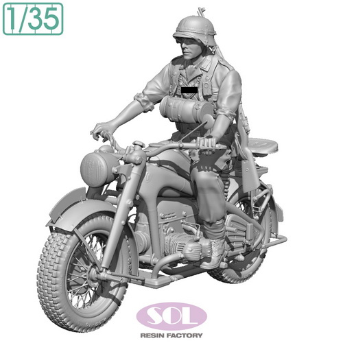SOLMODEL MM877 German WWII Zundapp KS750 with Rider (3D-Printed)
