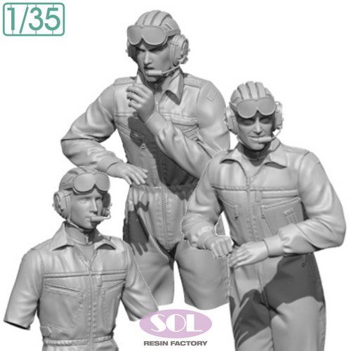 SOLMODEL MM956 Bundeswehr Tank Crew for Leopard 2A6 (3 Half-Figures / for Trumpeter Kits)