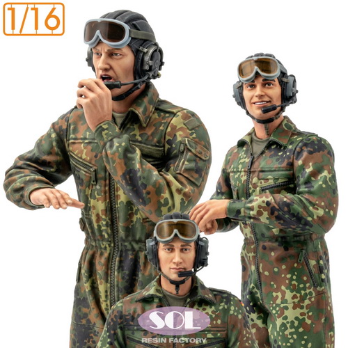 SOLMODEL MM952 Bundeswehr Tank Crew for Leopard 2A6 (3 Half-Figures / for Trumpeter Kits)