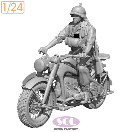 SOLMODEL MM905 German WWII Zundapp KS750 with Rider (3D-Printed)
