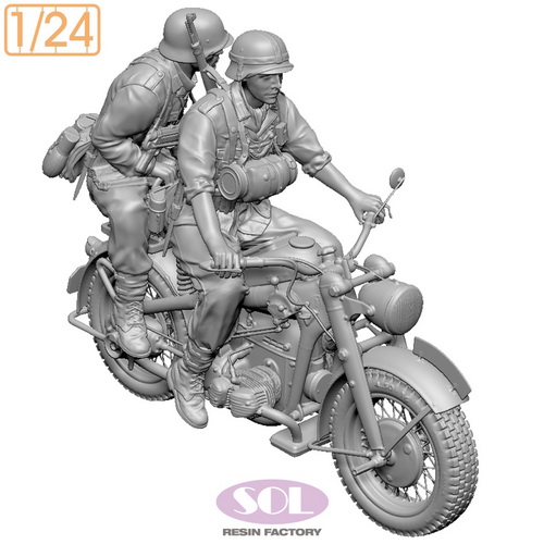 SOLMODEL MM906 German WWII Zundapp KS750 with 2 Riders (3D-Printed)