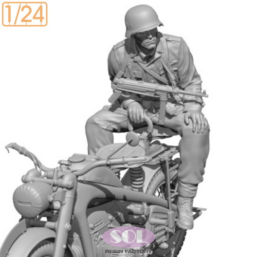 SOLMODEL MM909 German WWII Zundapp KS750 - Rider No.2 (3D-Printed)