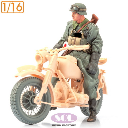 SOLMODEL MM885 German WWII BMW R75 - Motorcycle Trooper (3D-Printed / for Freedm Model Kuts)