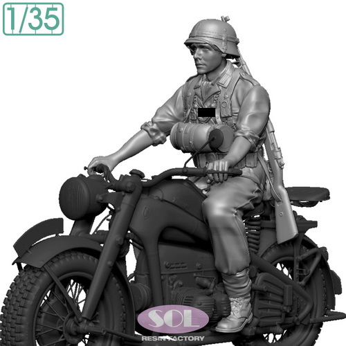 SOLMODEL MM881 German WWII Zundapp KS750 - Rider 1 (3D-Printed)