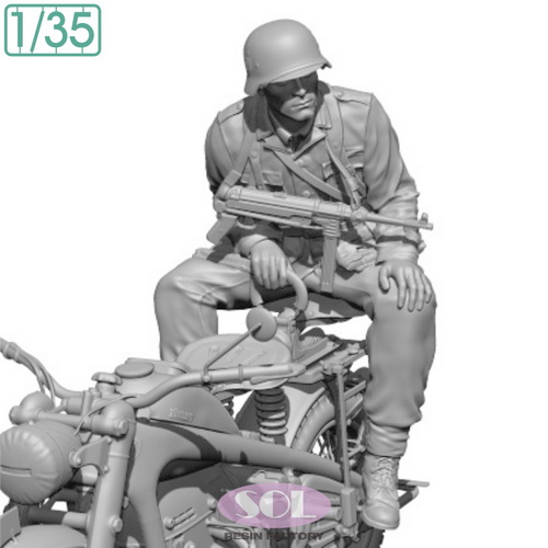SOLMODEL MM882 German WWII Zundapp KS750 - Rider 2 (3D-Printed)