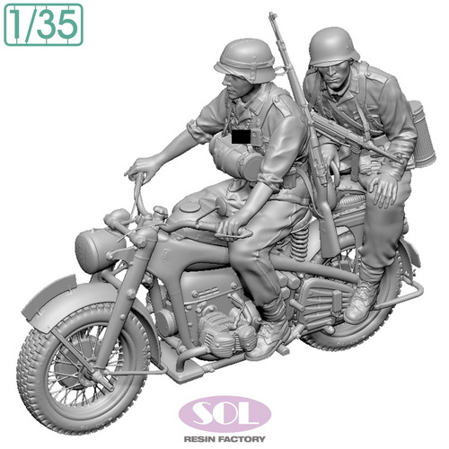 SOLMODEL MM878 German WWII Zundapp KS750 with Riders (3D-Printed)