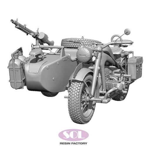 SOLMODEL MM821 German WWII Zundapp KS750 with Sidecar (3D-Printed)