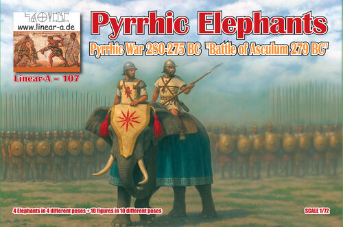 Linear-A 107 Pyrrhic Elephants - Pyrrhic War 280-275 BC 'Battle of Asculum 279 BC' (Big Set)