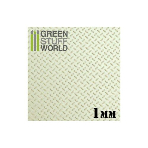 Green Stuff World 1646 ABS Plasticard - Thread DIAMOND 1mm Textured Sheet