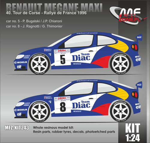 MF-Zone KIT243 Renault Megane Maxi Bugalski, Ragnotti - Tour de Corse 1996