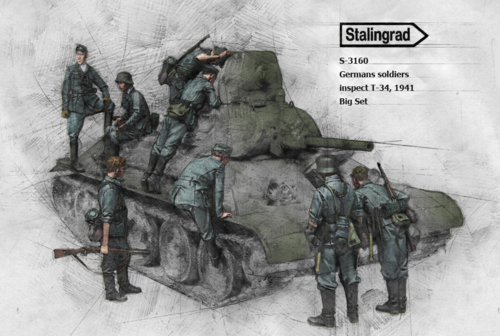 Stalingrad 3160 German soldiers inspect T-34 set