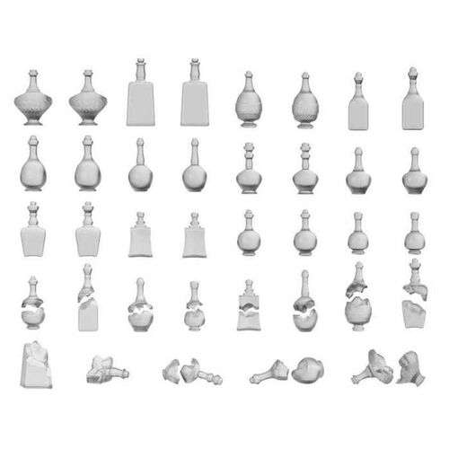 Green Stuff World 2201 Clear Glass Bottles - Potions & Liquors