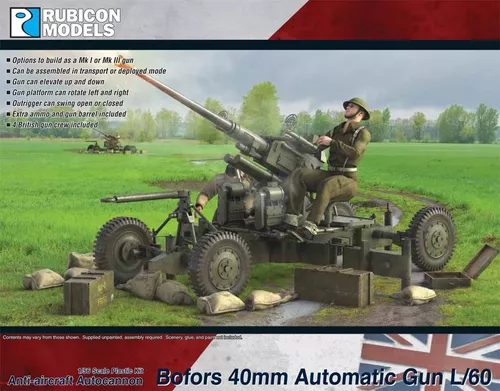 Rubicon Models 280123 British QF 40 mm Bofors Automatic Gun Mk I/III