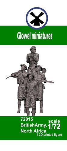 Glowel Miniatures 72015 British Army, North Africa (4 Figures, 3D Printed)
