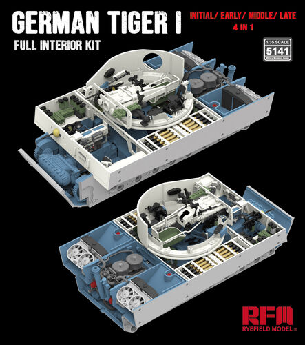 Rye Field Model RM-5141 Tiger I full interior kit: Initial/ Early/ Middle/ Late production 4 in 1