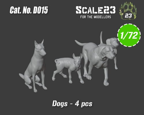Scale23 72-D015 Dogs - 4 pcs