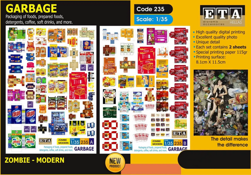 ETA DIORAMA ACCESSORIES 235 Garbage - Packaging of foods, prepared foods