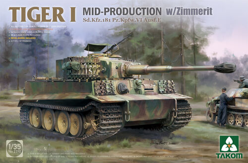 Takom 2198 Tiger I Mid-Production With Zimmerit Sd.Kfz.181 Pz.Kpfw.VI Ausf.E