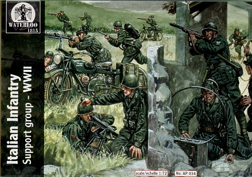 Waterloo 1815 AP034 Italian WWII Infantry Support Group (34 pcs)