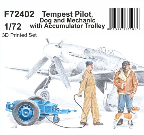CMK F72402 Tempest Pilot, Dog And Mechanic With Accumulator Trolley