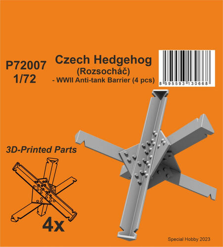 CMK P72007 Czech Hedgehog (Rozsochac) - WWII Anti-Tank Barrier (4 pcs)