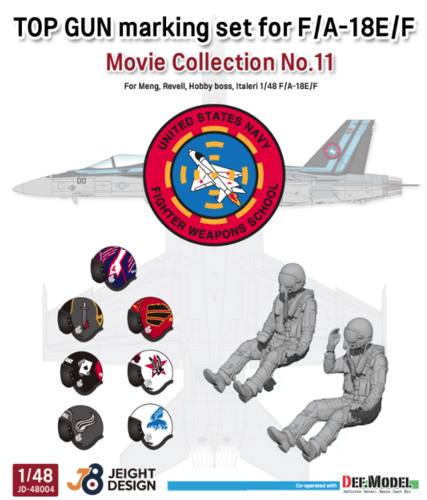 DEF Model JD48004 F/A-18E/F Super Hornet Decal set - Movie Collection No.11 w/ 2 Pilot Fig.s
