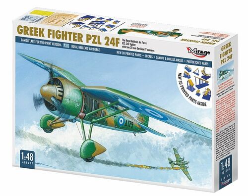 Mirage-Hobby 481007 Greek Fighter PZL 24F w/ 20mm Oerlikon [2022 upgraded RE-EDITION]