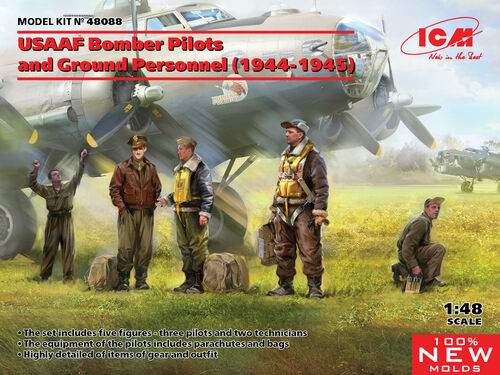 ICM 48088 USAAF Bomber Pilots and Ground Personnel (1944-1945) (100% new molds)