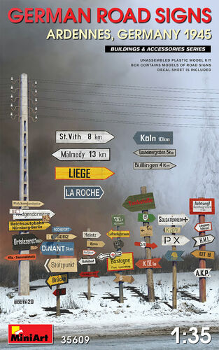MiniArt 35609 German Road Signs WWII (Ardennes, Germany 1945)