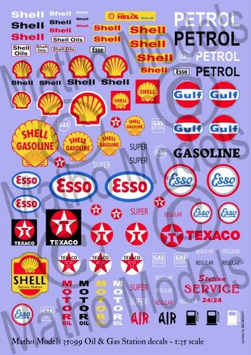 Matho Models 35099 Oil & Gas Station decals