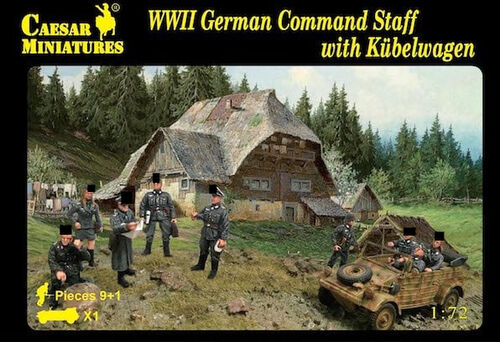 Caesar Miniatures H095 WW2 German Command Staff w/Kübelwagen