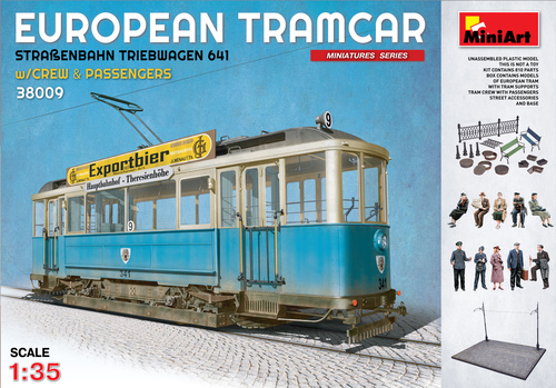 MiniArt 38009 European Tramcar + crew & passangers