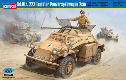 Hobby Boss 82442 Sd.Kfz.222 Leichter Panzer Wagen mit 2cm kannone (African Painting)