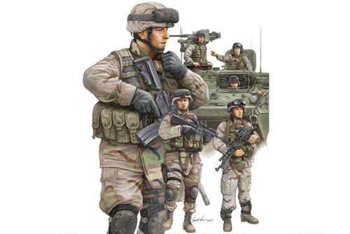 Trumpeter 00424 Modern U.S. Army Armor Crewman & Infantry