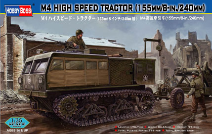 Hobby Boss 82408 M4 High Speed Tractor 155mm/8in/240mm