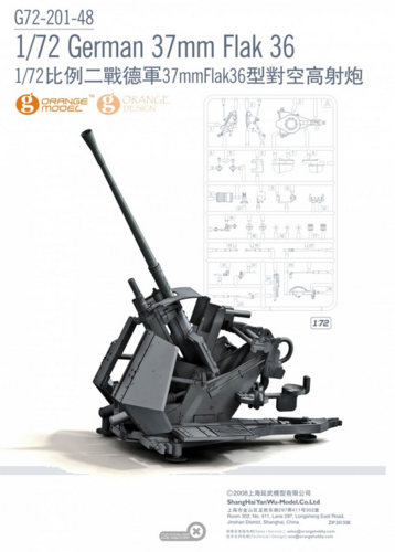 Orange Hobby G72-201-48 German 37mm Anti- aircraft Gun Flak 36