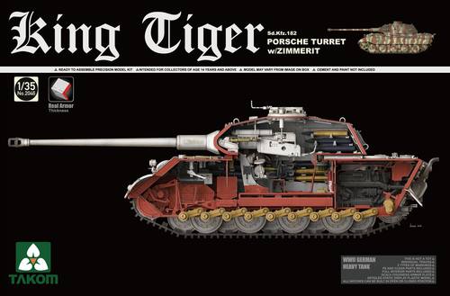 Takom 2046 King Tiger Sd.Kfz.182 Porsche Turret w/Zimmerit