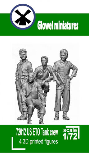 Glowel Miniatures 72012 US ETO Tank Crew (4 Figures, 3D Printed)